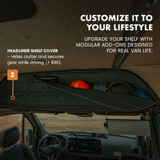 Sprinter Headliner Shelf | Quality Van Storage | WhiteTop Adventures ...