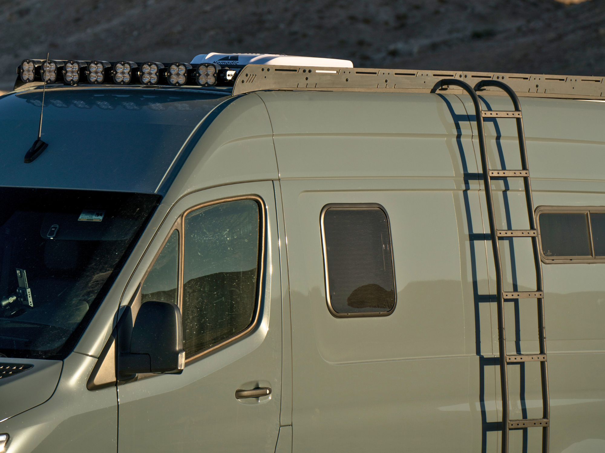 SPRINTER HIGH ROOF SIDE LADDER – White Top Adventures