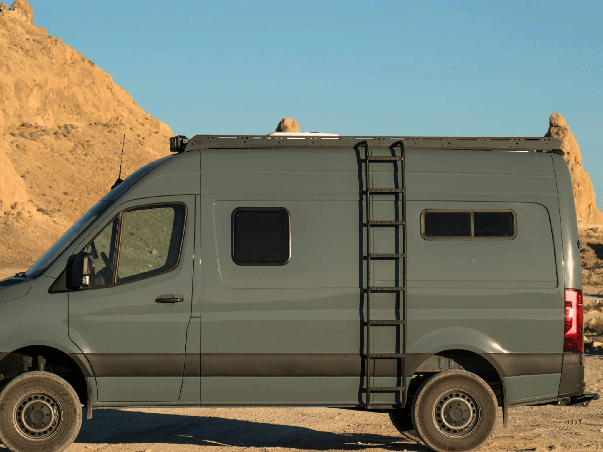 SPRINTER HIGH ROOF SIDE LADDER – White Top Adventures